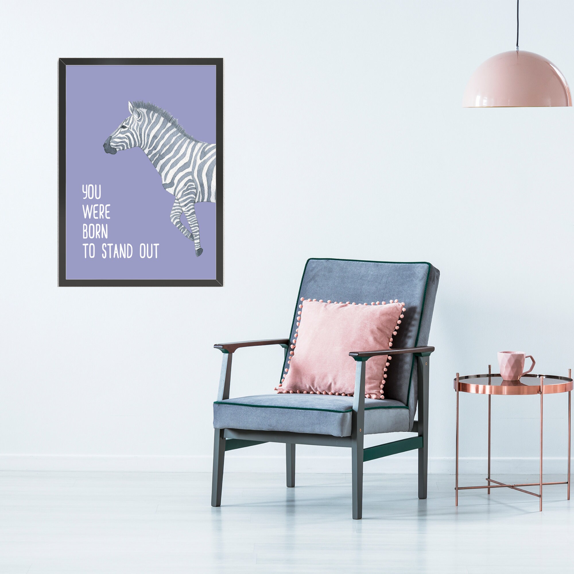 Cute Quote Prints, Purple Zebra Print, Zebra Wall Art, Purple Wall ...