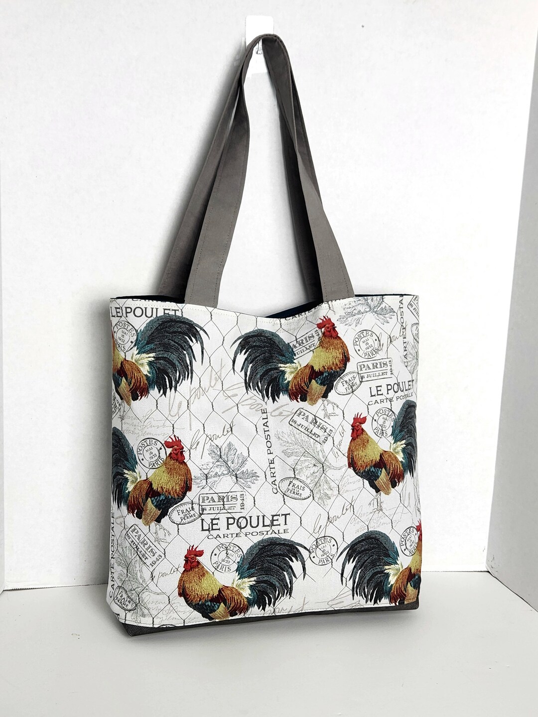 Rooster Tote Bag-farmhouse Style Bag-inside Pockets-sturdy Shoulder ...