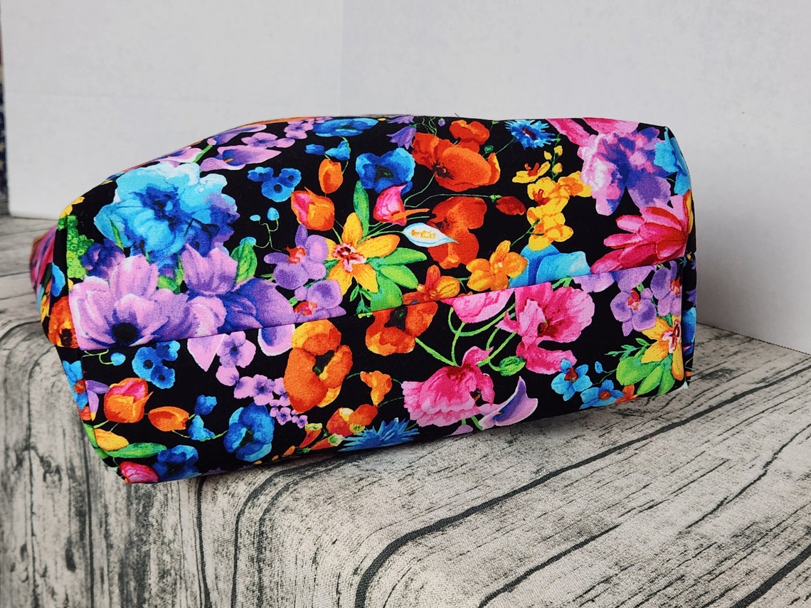 Multi Flower Tote Bag-large Carryall Bag-colorful Design-inside Slip ...