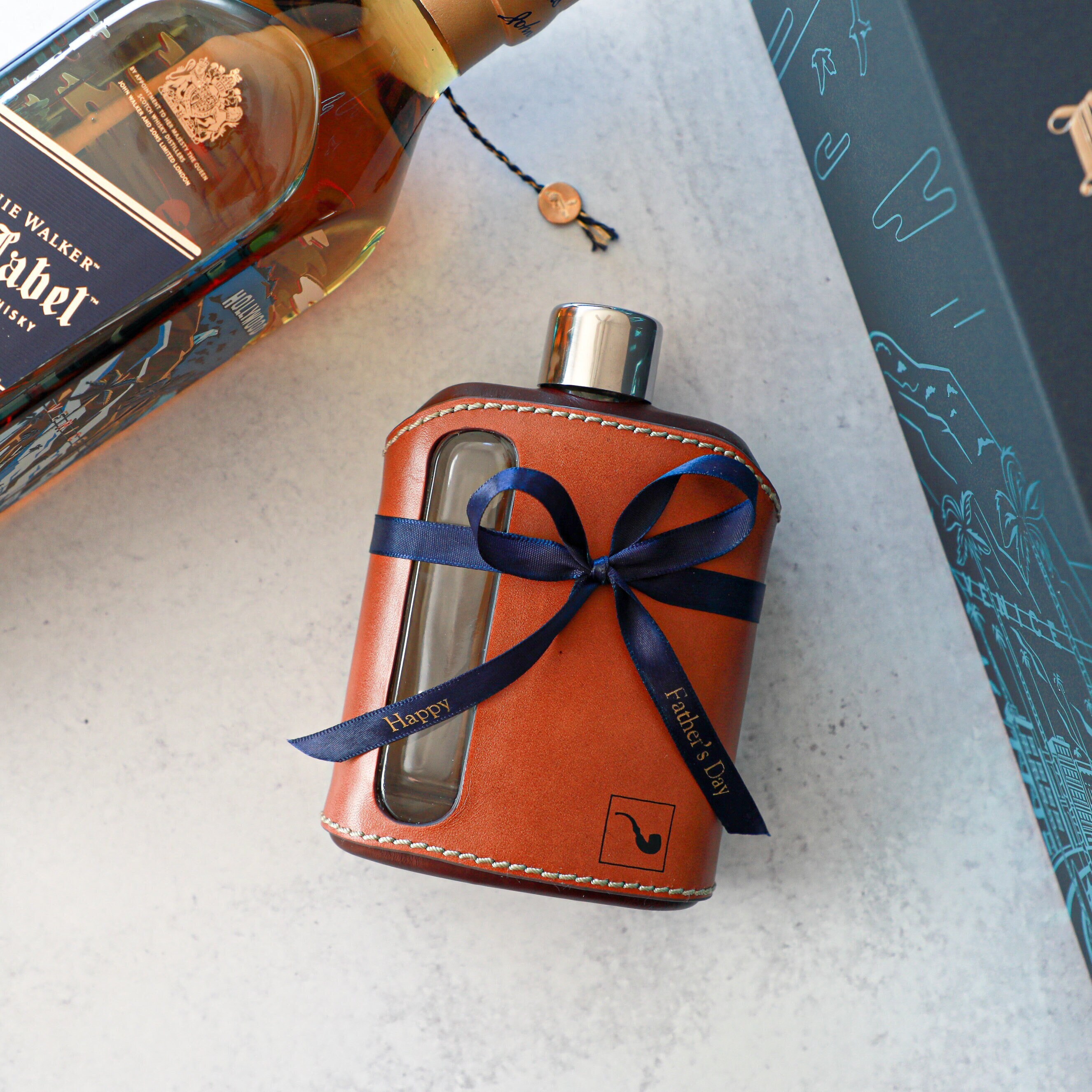 Double Shot Leather Wrapped Hip Flask Father's Day Gift - Etsy
