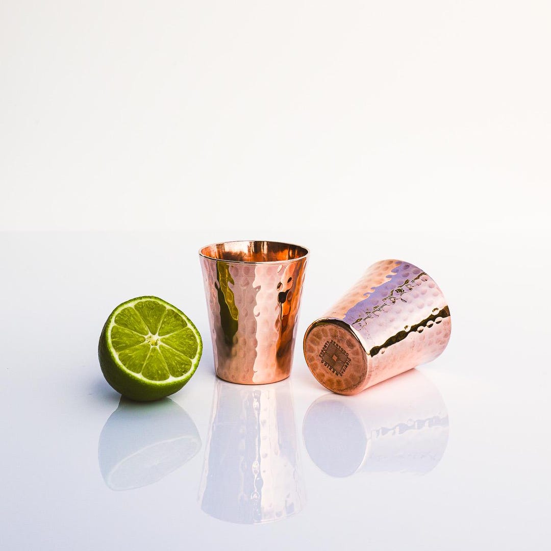 100% Copper Shot Glass 2.5 Ounce, Hand Made Hammered Finish, Shot Glass ...