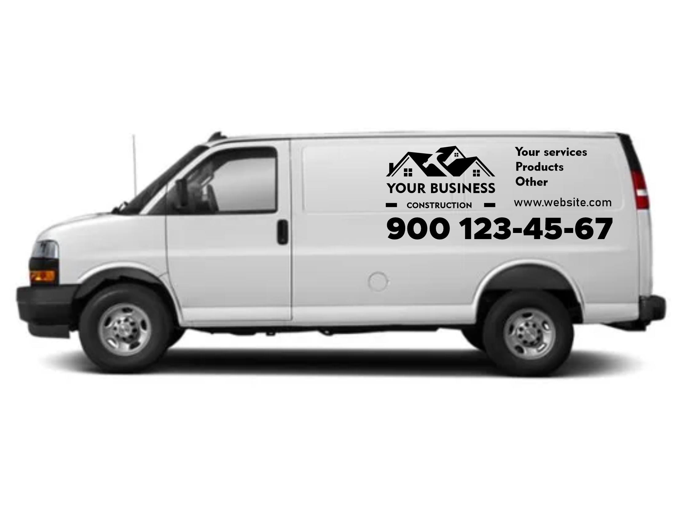 Custom Construction Truck Decal, Business Vehicle Graphics (set of 2 ...