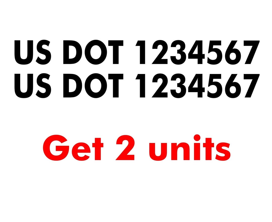 Set of 2 Decals USDOT Number Custom Truck Van Car Decal Vinyl Sticker ...