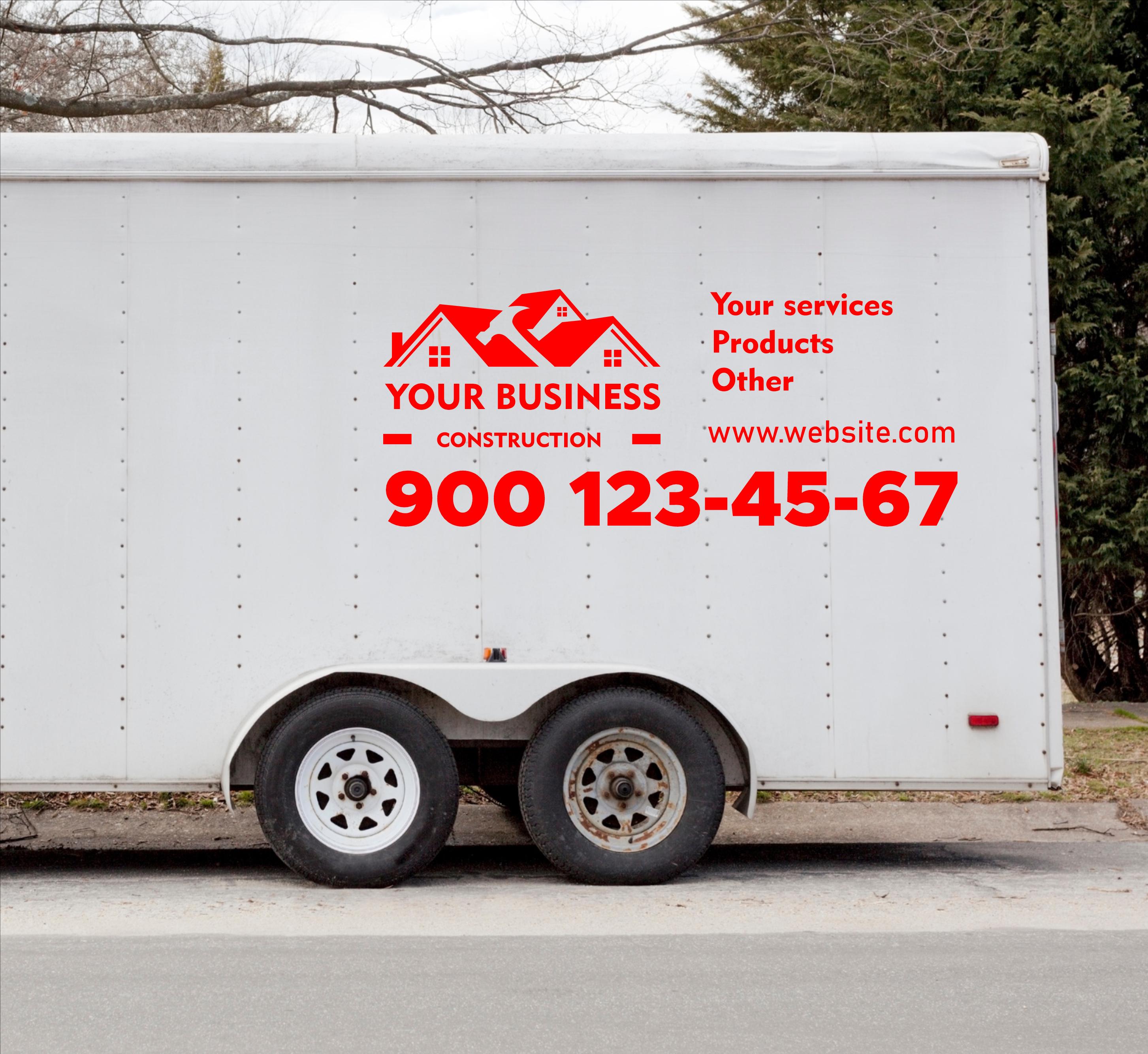 Custom Construction Truck Decal, Business Vehicle Graphics (set of 2 ...