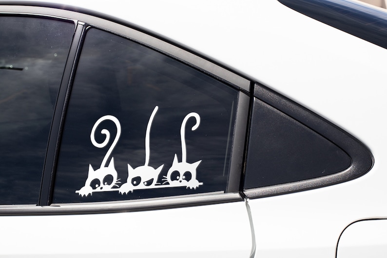 Cats Peeking Vinyl Car Truck Decal Window Sticker Vehicle - Etsy