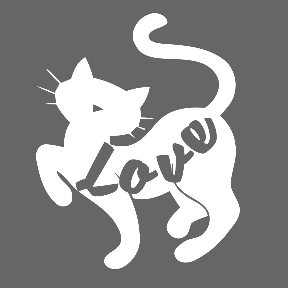 LOVE Cat Vinyl Car Truck DECAL Window Vehicle STICKER Pet - Etsy