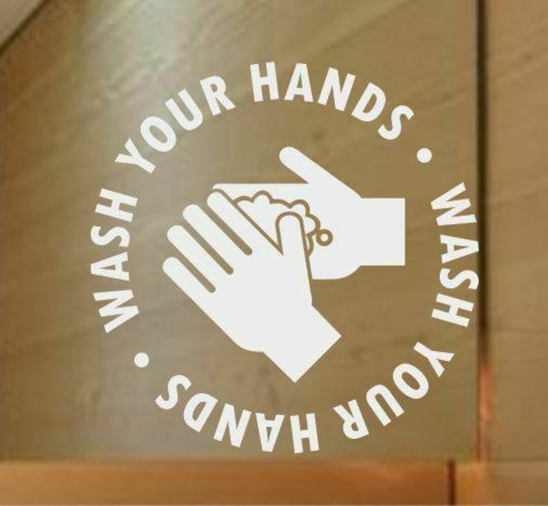 Sticker Pack - Wash Hands Decals for Bathroom, Restaurant, Walls, Glass ...