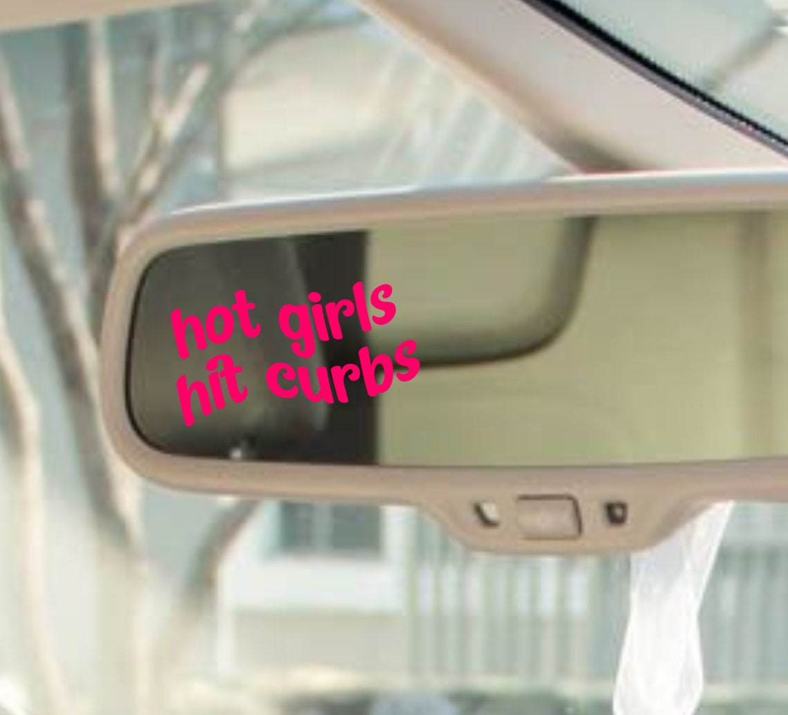 Hot Girls Hit Curbs Mirror Decal Vinyl Funny Car Truck Window Sticker ...