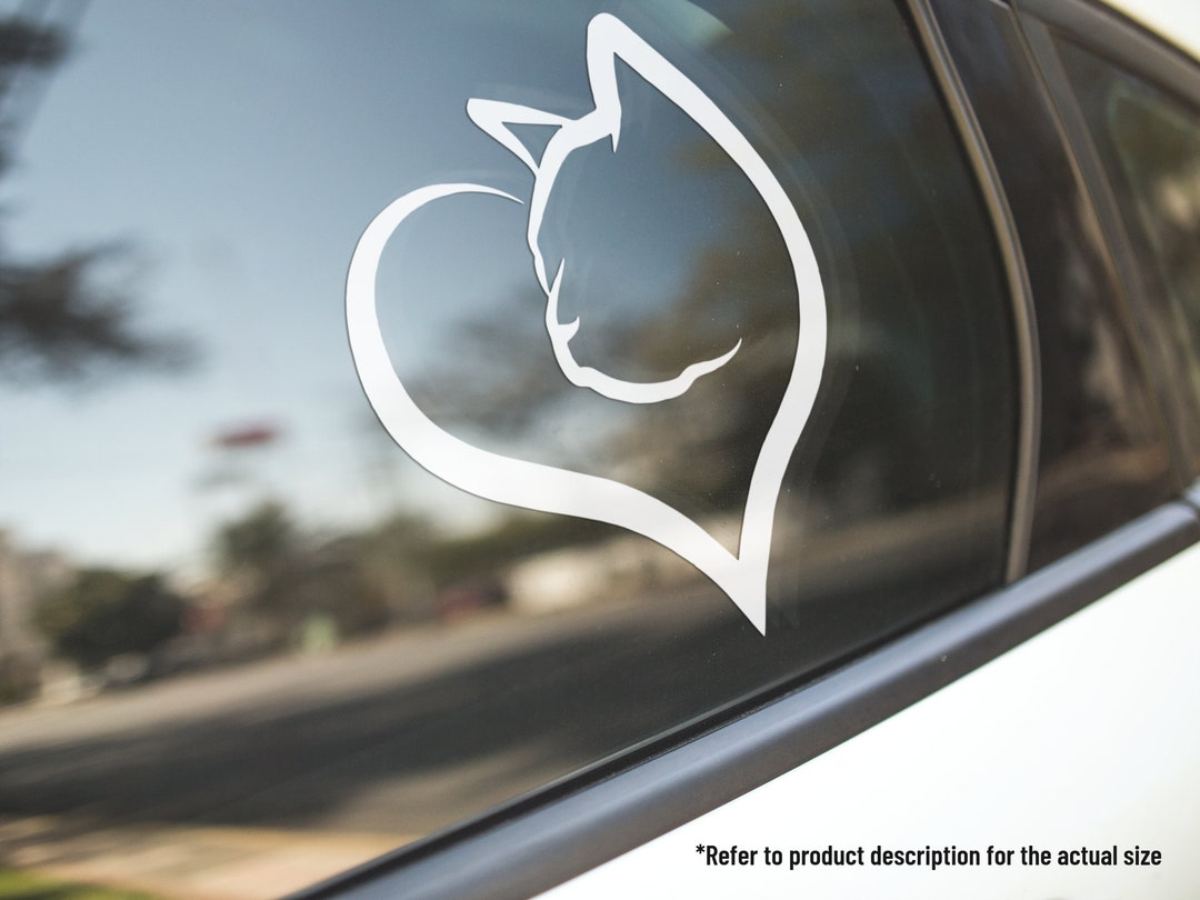 Cat Heart Love Cute Pet Lover Vinyl Car Truck Decal Window Vinyl ...