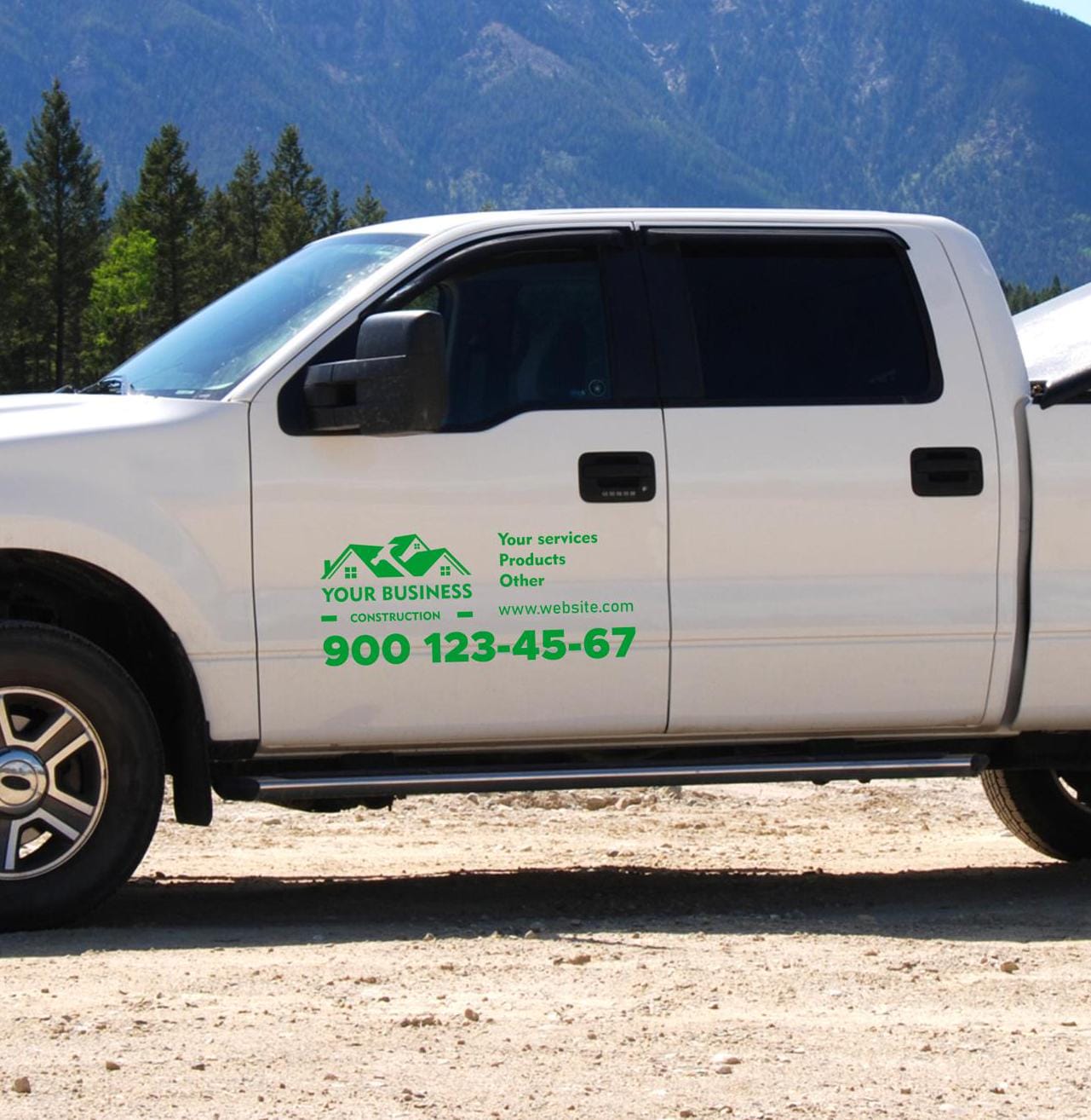 Custom Construction Truck Decal, Business Vehicle Graphics (set of 2 ...