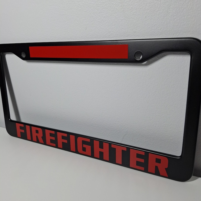 Firefighter Thin Red Line License Plate Frame, Car Decor - Etsy