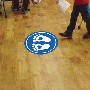 Pack - Floor Vinyl Decals Footprint School Stickers Commercial Business ...