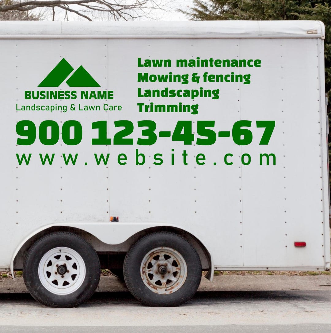 Set of 2 Custom Landscaping Truck Decal Signs, Personalized Business ...