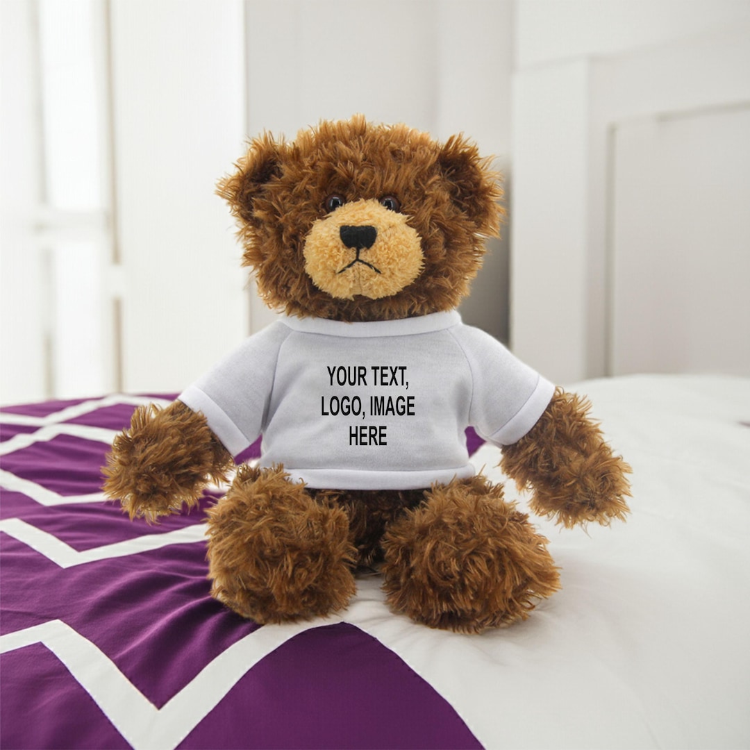 Personalized Plush Teddy Bear, Custom T-shirt, Keepsake Gift (11 Inch ...