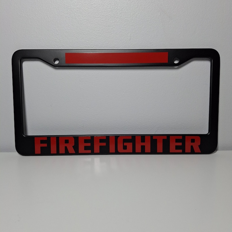 Firefighter Thin Red Line License Plate Frame, Car Decor - Etsy