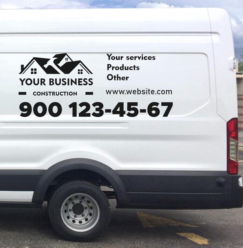 Custom Construction Truck Decal, Business Vehicle Graphics (set of 2 ...