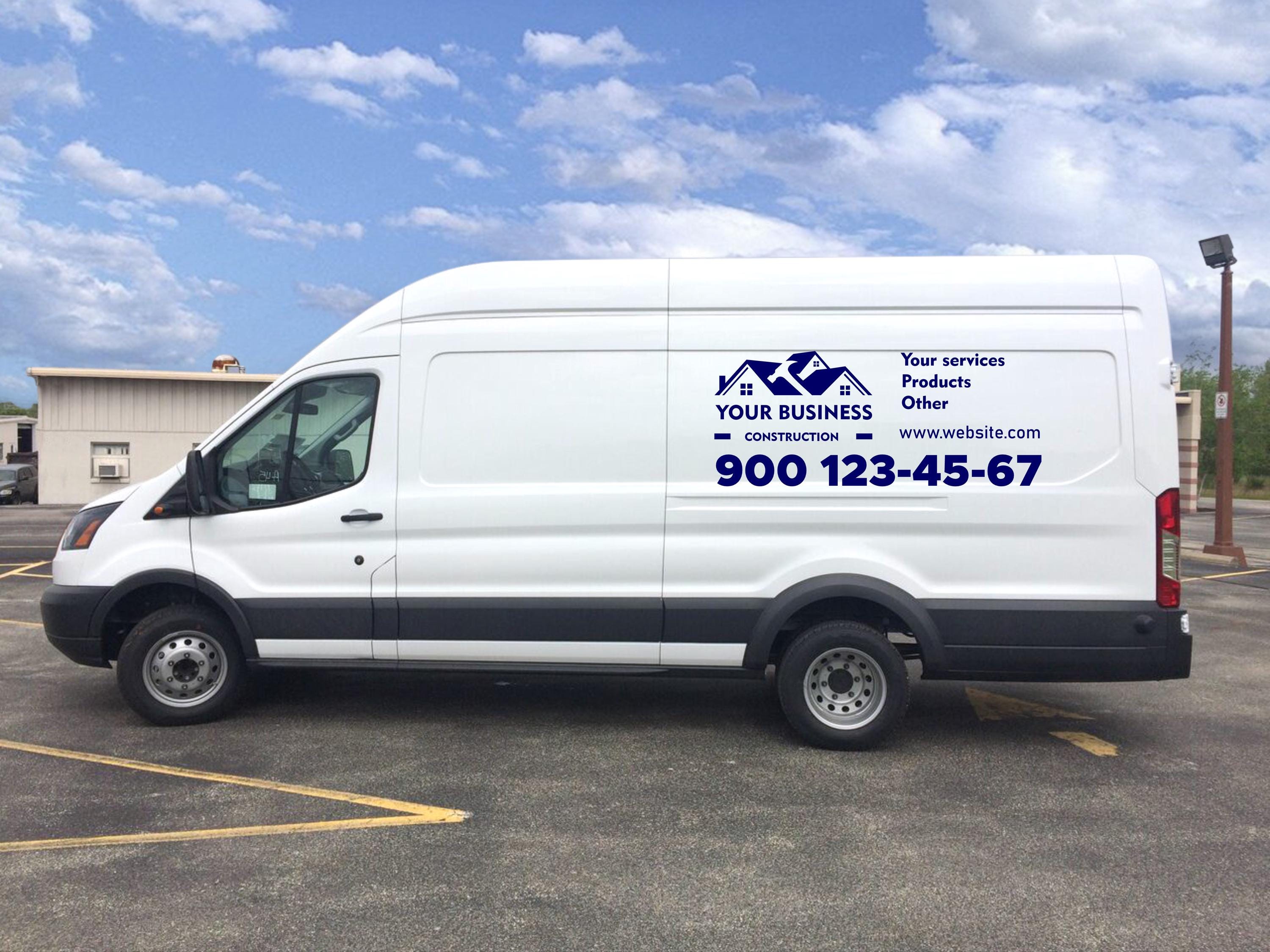 Custom Construction Truck Decal, Business Vehicle Graphics (set of 2 ...
