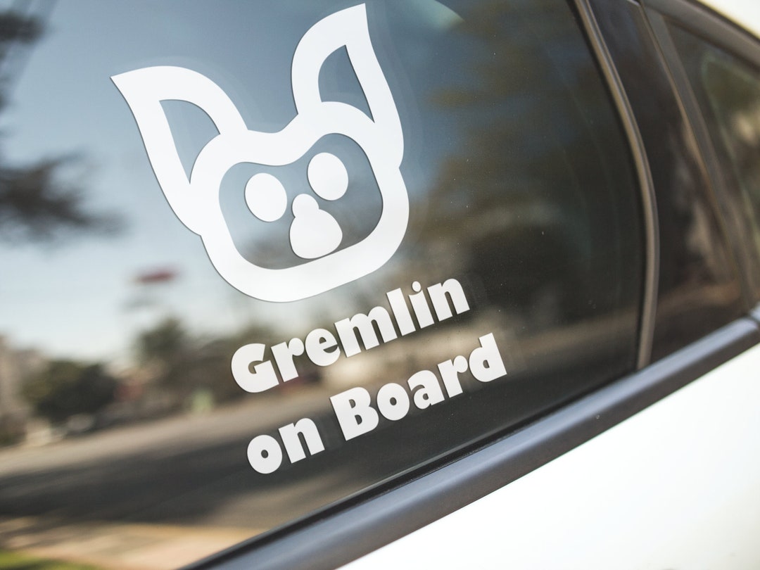 Gremlin on Board Baby Kid Cute Safety Decal Car Truck Window Sticker ...