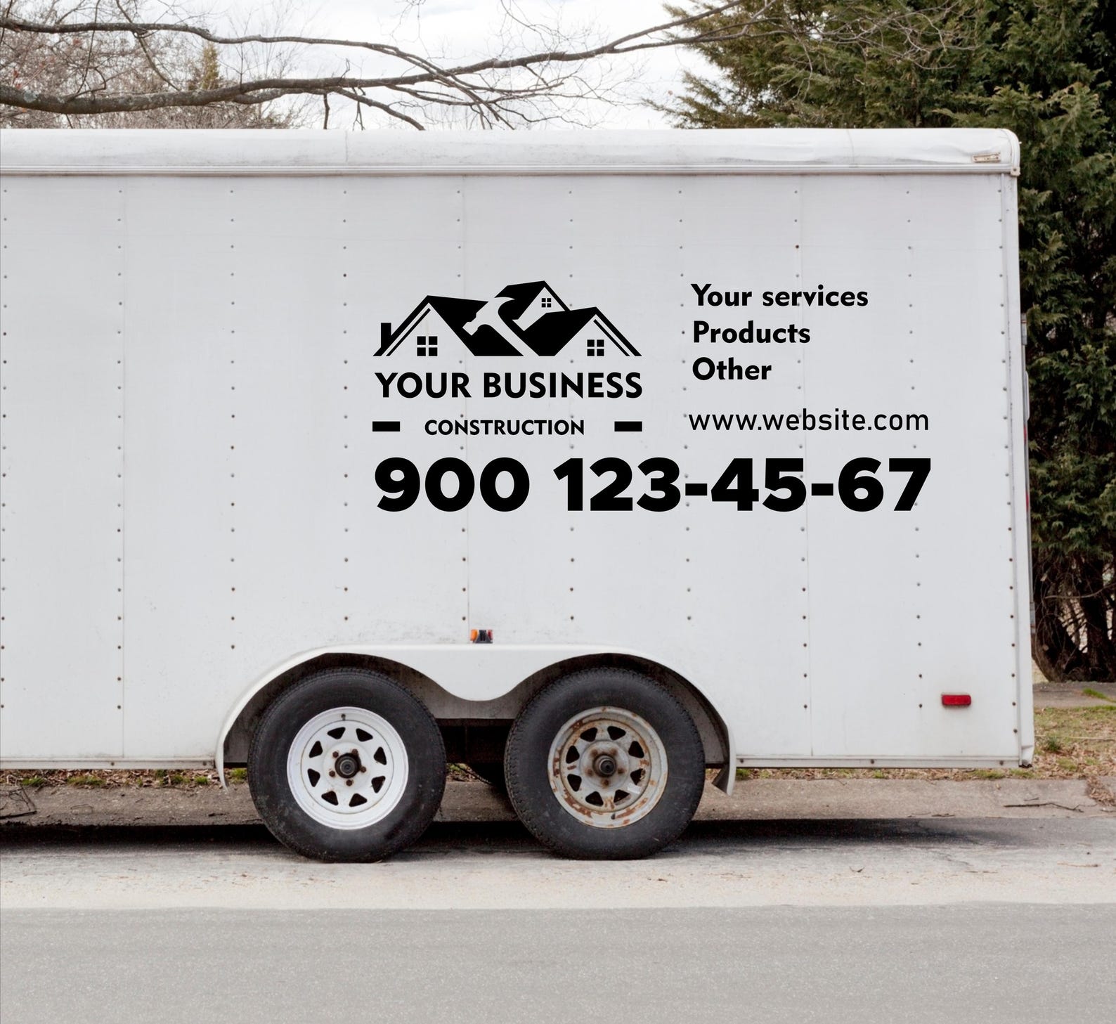 Custom Construction Truck Decal, Business Vehicle Graphics (set of 2 ...