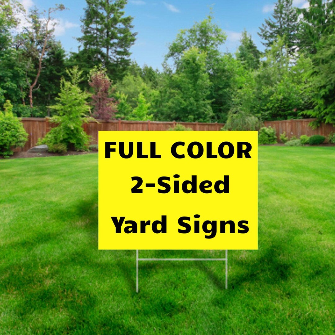Full Color Custom 4mm Corrugated Plastic 2-sided Yard Signs Free Stake ...