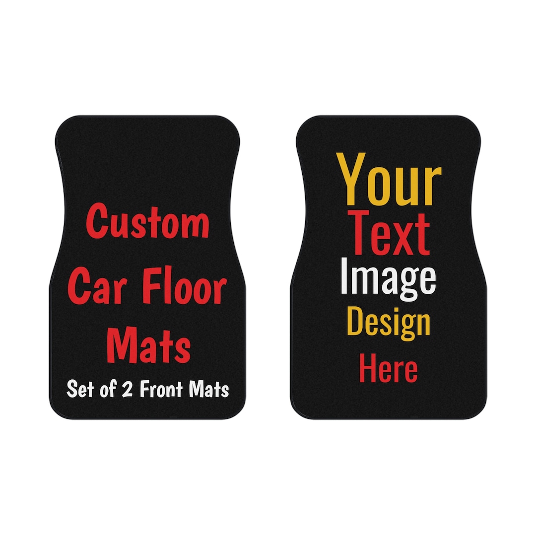 Set of 2 Custom Front Car Mats Personalized Vehicle Accessories Auto ...