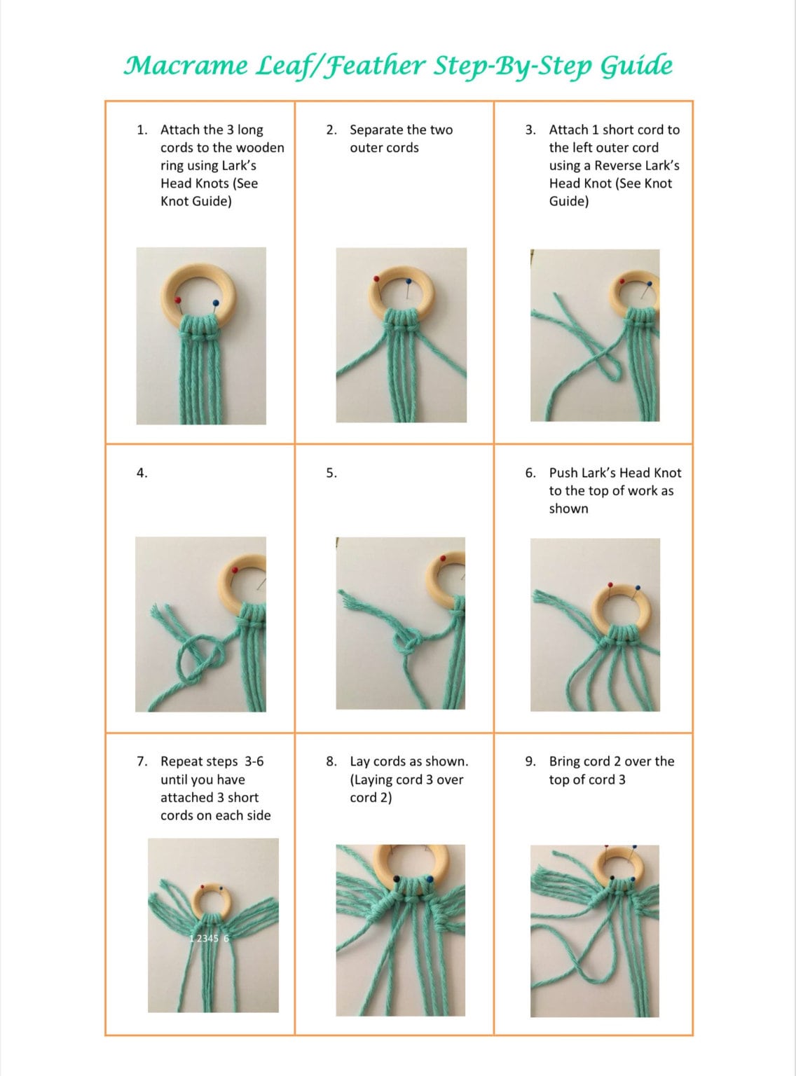 Macrame Leaf/feather PDF File Tutorial With Step by Step - Etsy