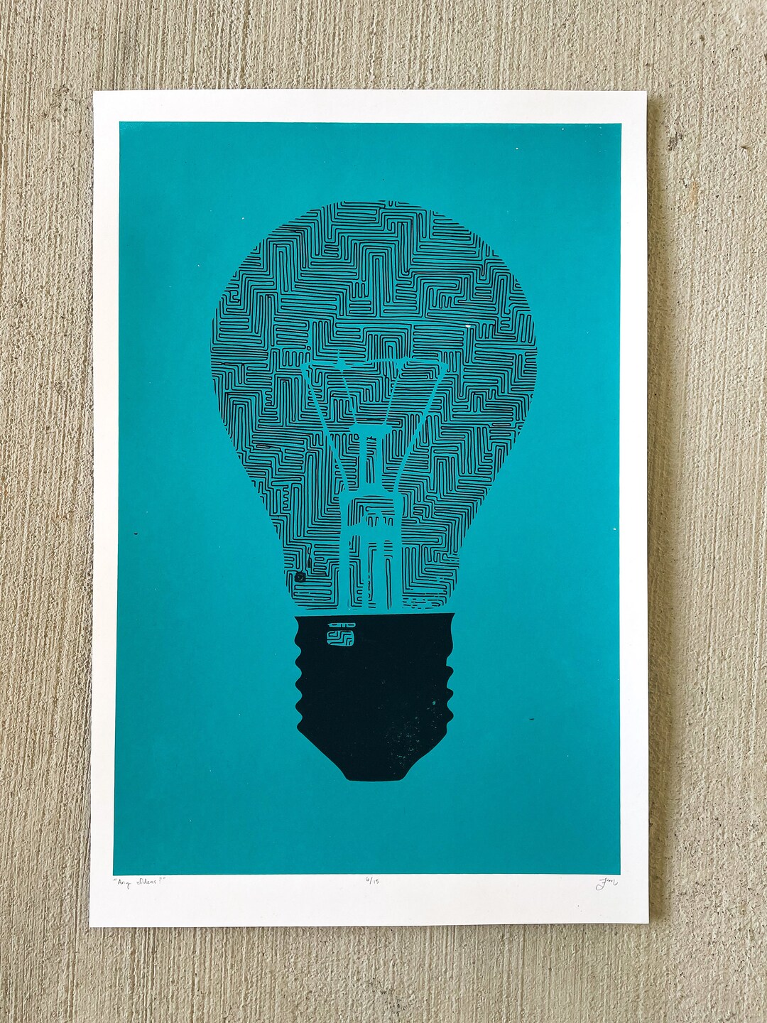 Any Ideas? Lightbulb Poster - Etsy