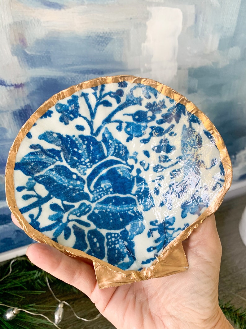 LARGE SCALLOP Decoupage Trinket/ring Dish - Etsy