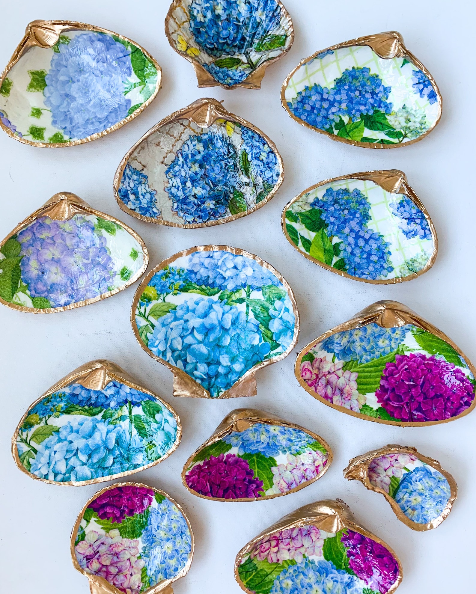 LARGE CLAM Decoupage Trinket & Ring Dish Shell Art Jewelry - Etsy