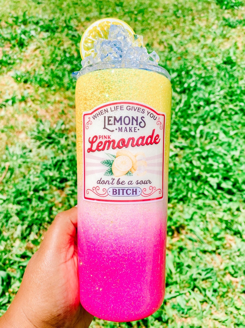 3D Pink Lemonade Glitter Tumbler Stainless Steel Lemonade - Etsy