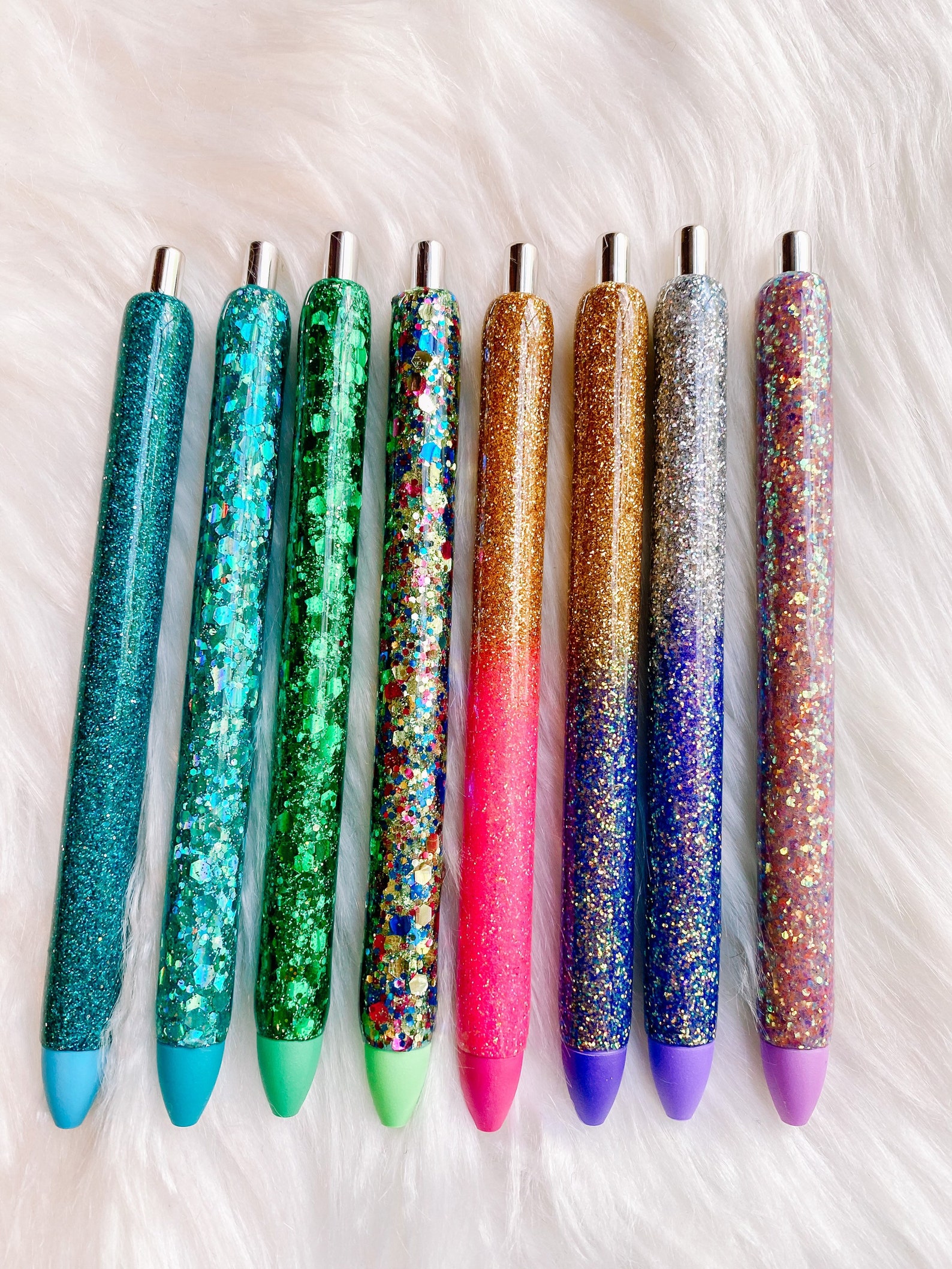 Glitter Pens Personalized Pens Epoxy Resin Gel Pens - Etsy