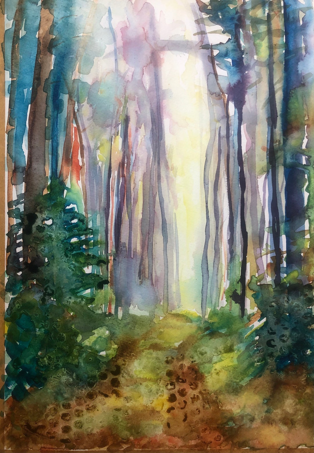 Acrylic Painting Abstract Forest Path, - Etsy