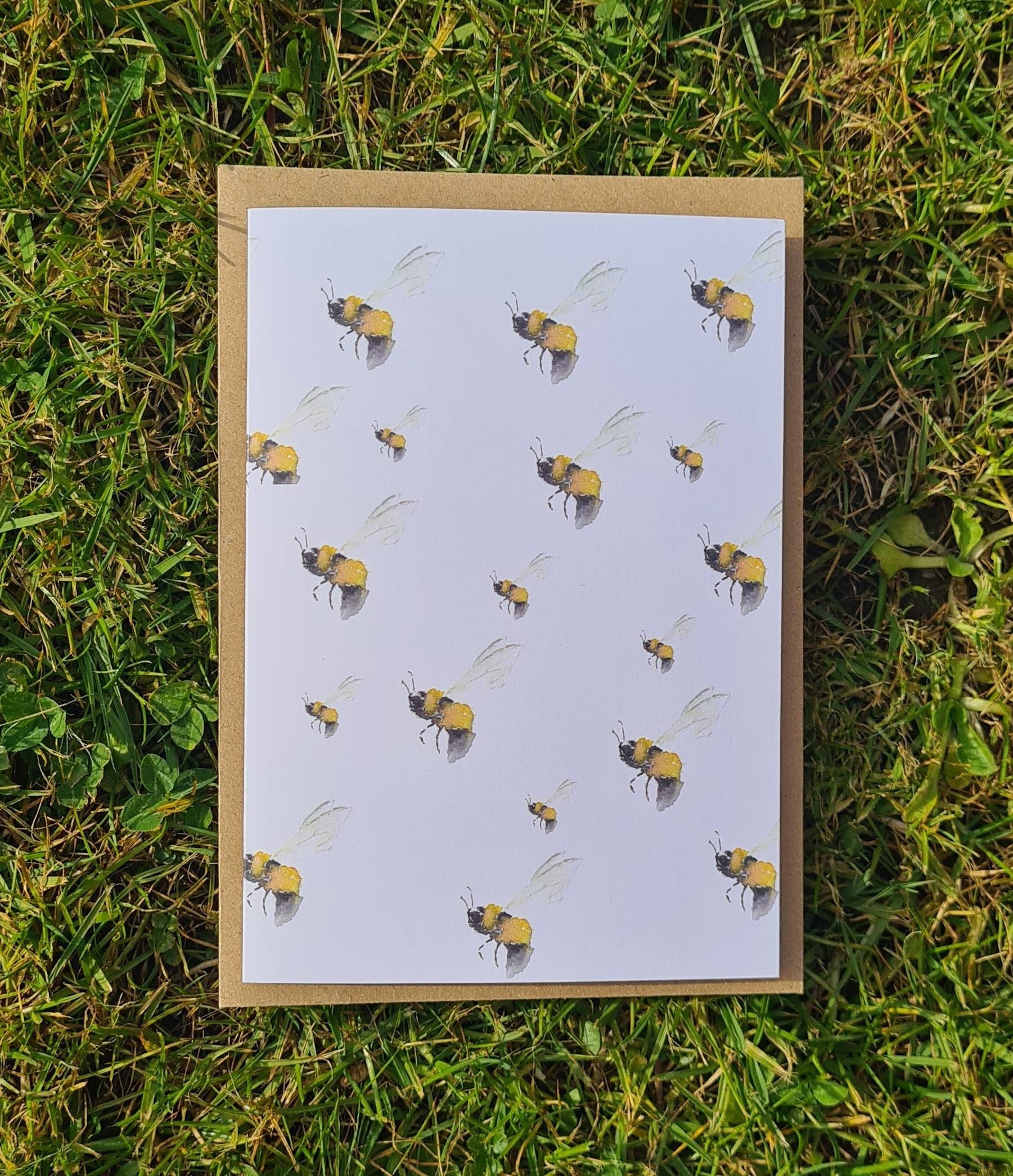 Honey Bee Cards. Bee Greetings Cards. Watercolour Bee Cards. Blank ...
