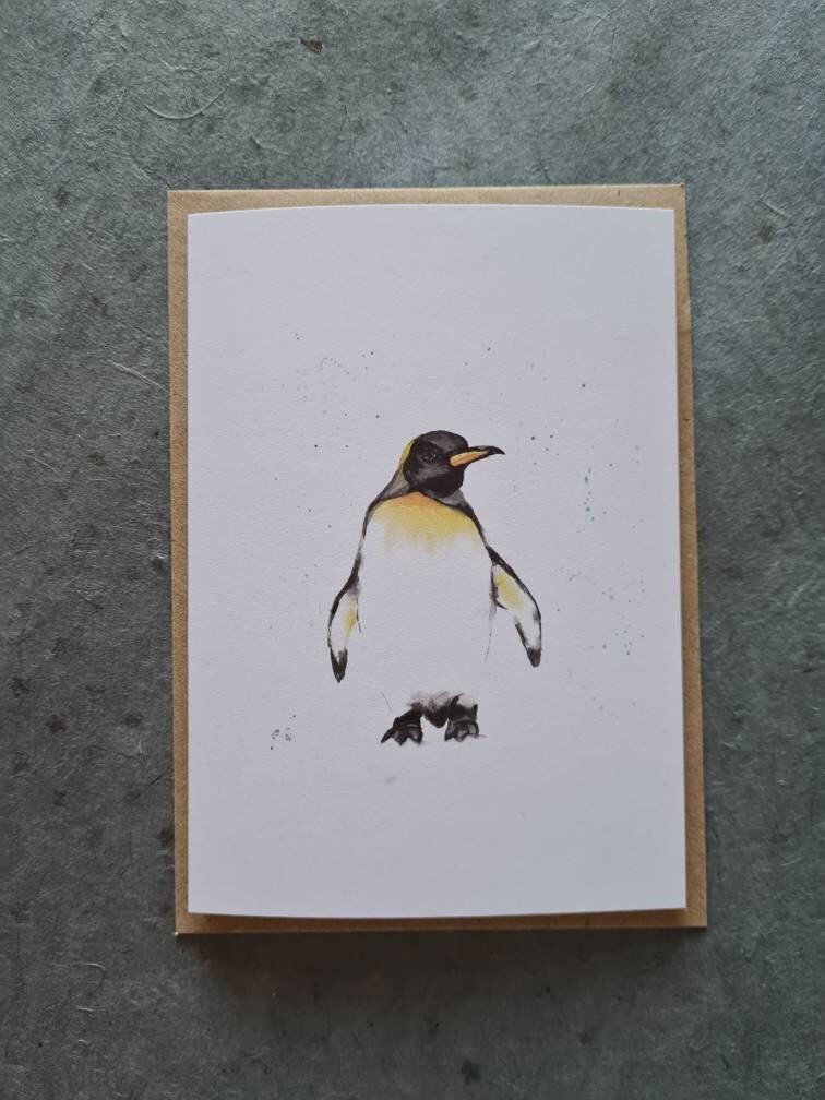 5 Penguin Blank Greetings Cards. Hand Painted Penguin Cards. Penguin ...