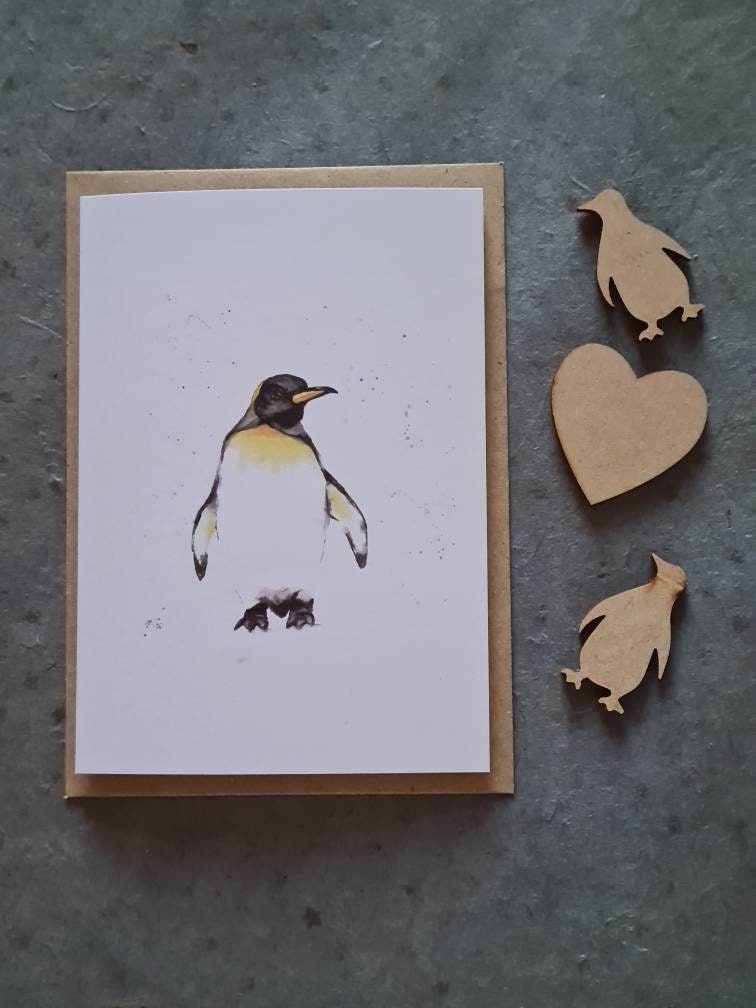 5 Penguin Blank Greetings Cards. Hand Painted Penguin Cards. Penguin ...