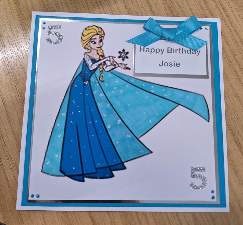 Handmade Girls Frozen Elsa Personalised Card - Etsy