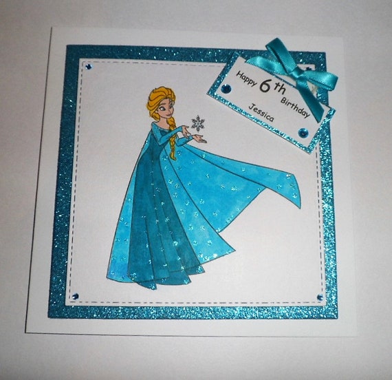 Handmade Girls Frozen Elsa Personalised Card | Etsy