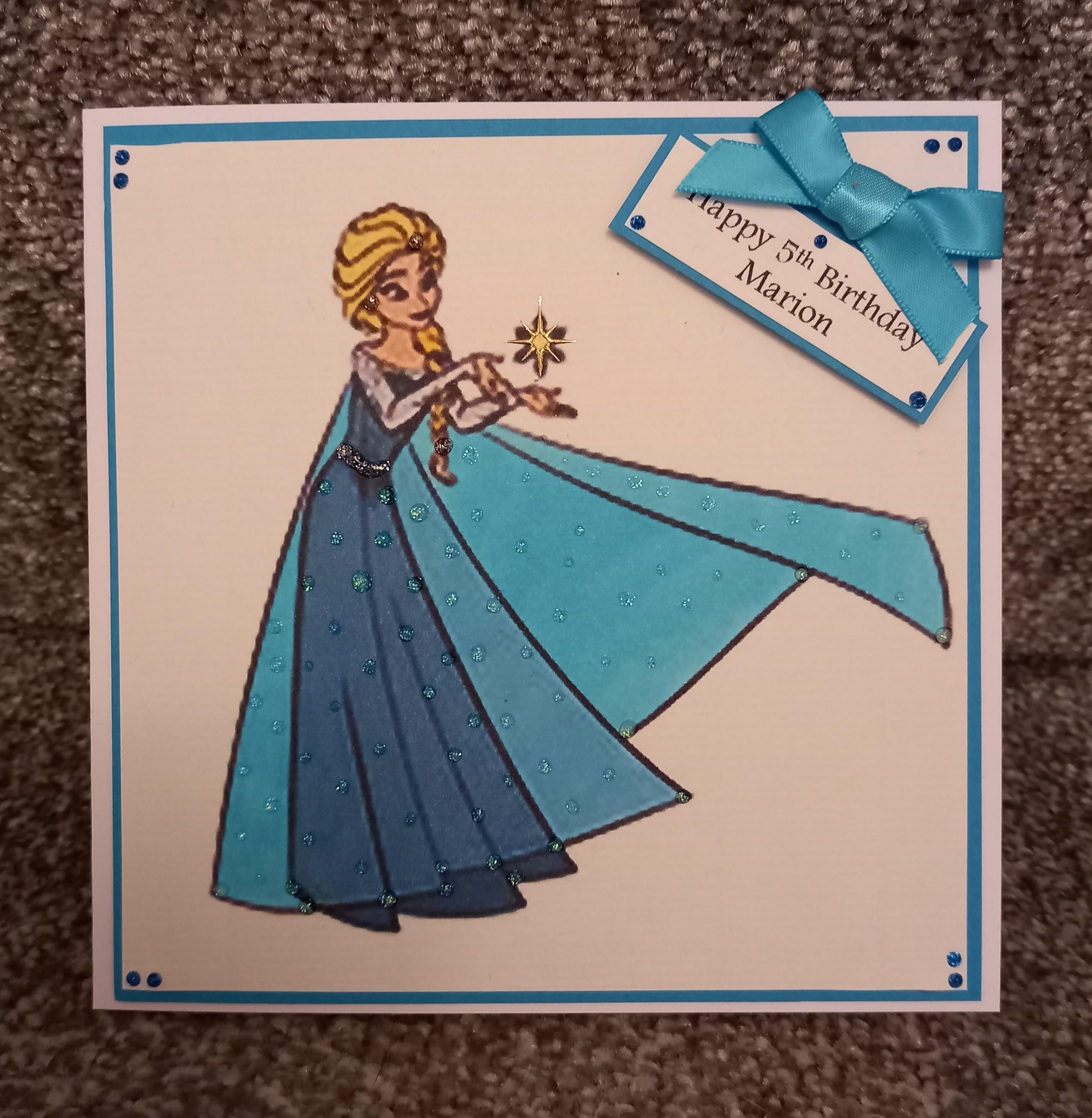 Handmade Girls Frozen Elsa Personalised Card - Etsy