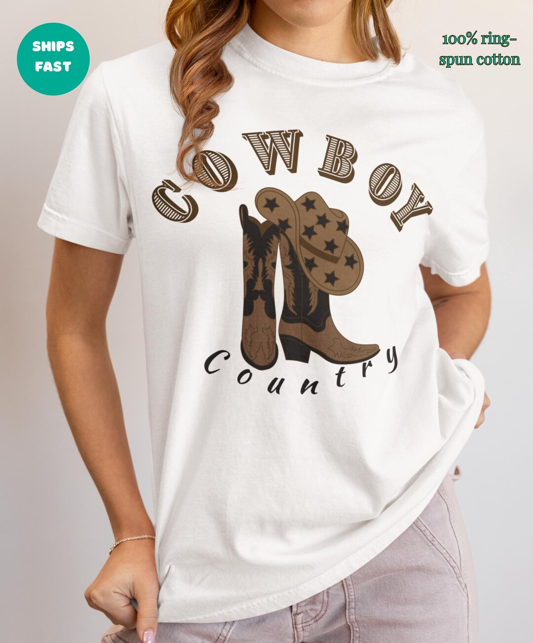 Cowboy Boots T-shirt-vintage Western Tee for Country Lovers-cowgirl T ...