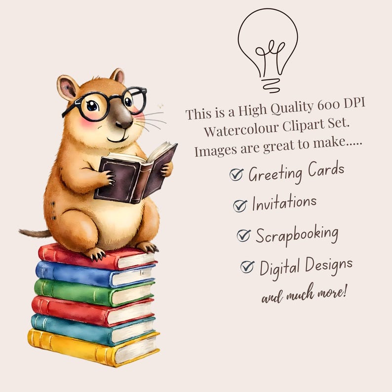 Capybara Clipart PNG Bundle | Cute Capybara Clip Art | Funny Capybara ...