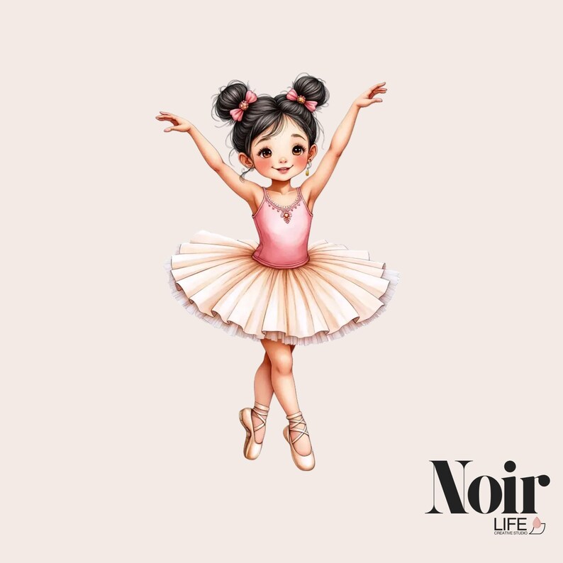Watercolor Ballerina Clipart Set: Pink Tutu Dance PNG (digital Download ...