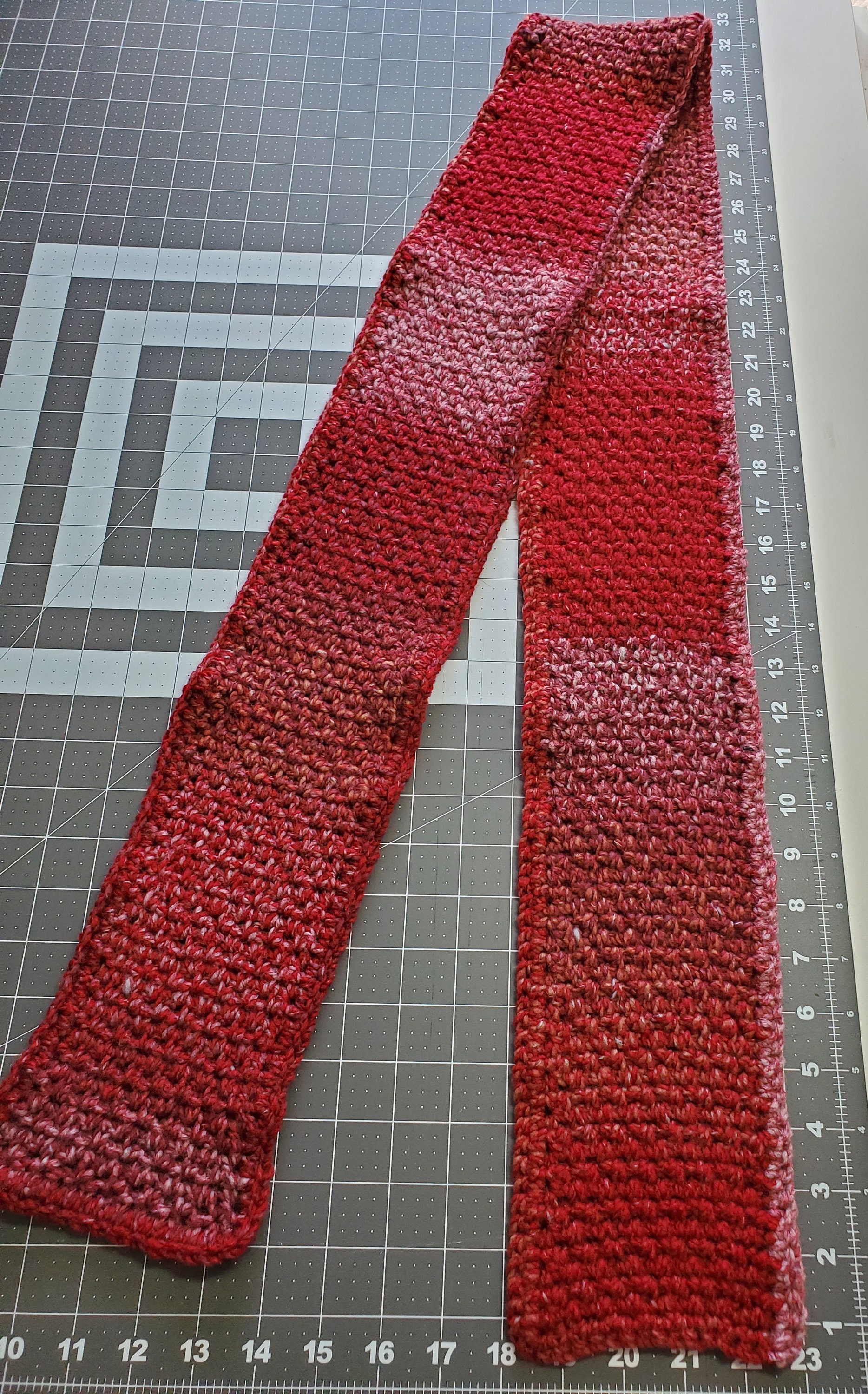 Red Stripe Single Stitch Scarf - Etsy