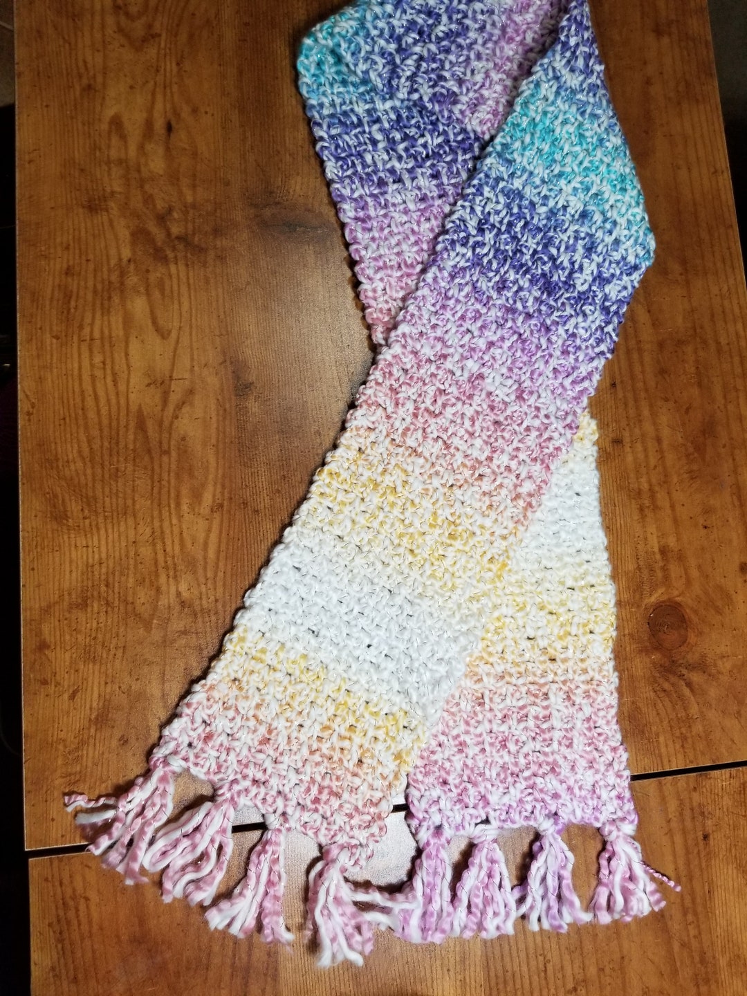 Scarf. many Colored Scarf. Hand Crocheted Multi - Etsy