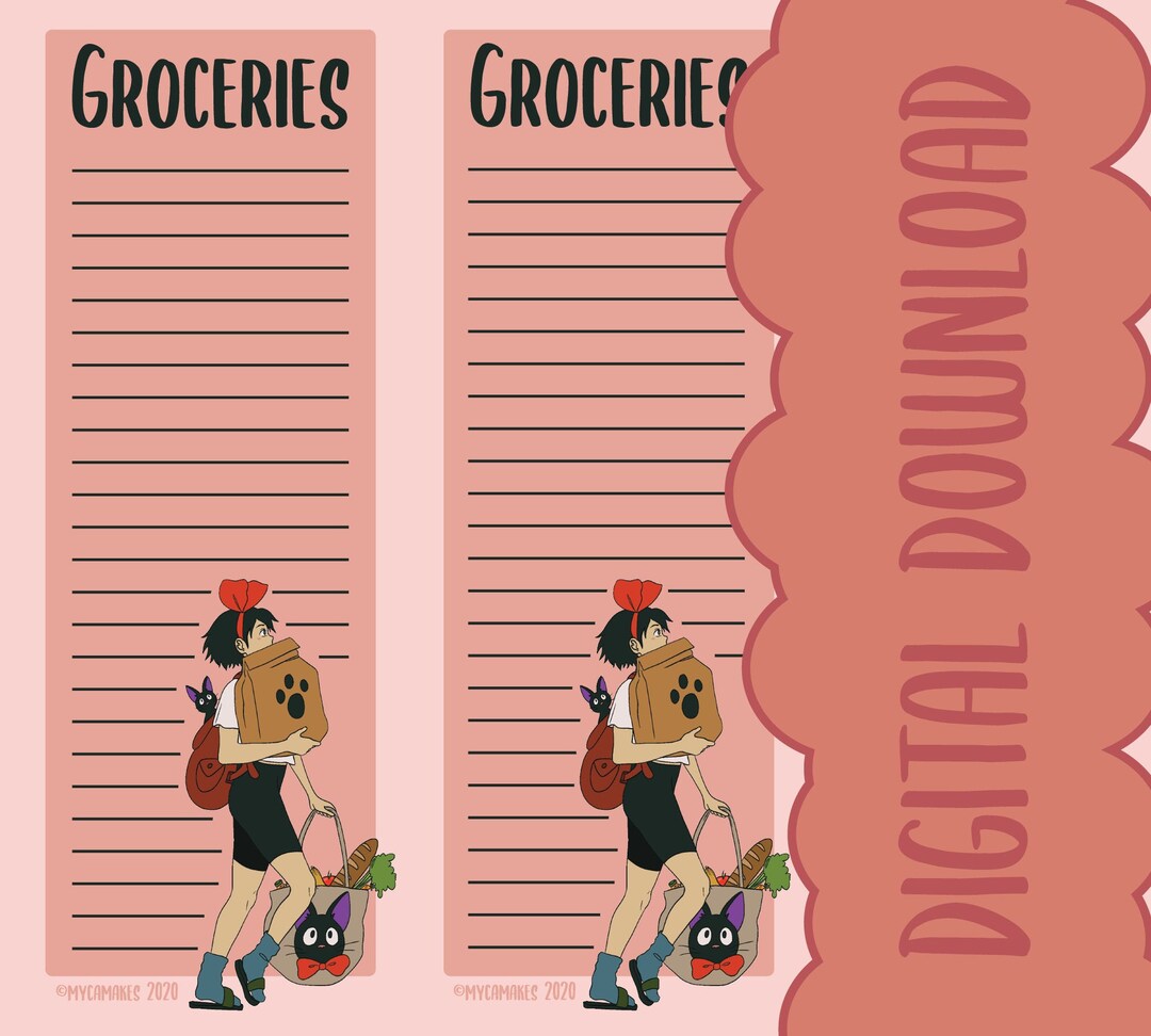 DIGITAL DOWLOAD // Kiki's Grocery List - Etsy