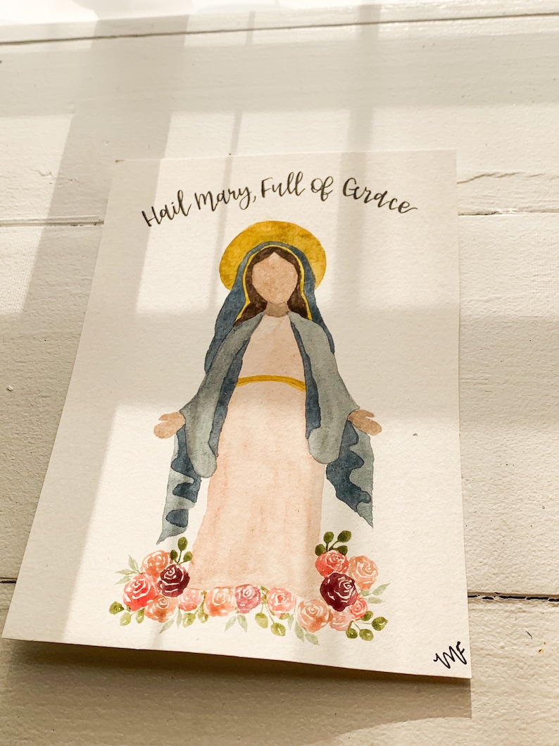 Mother Mary Original Watercolor Painting | Etsy