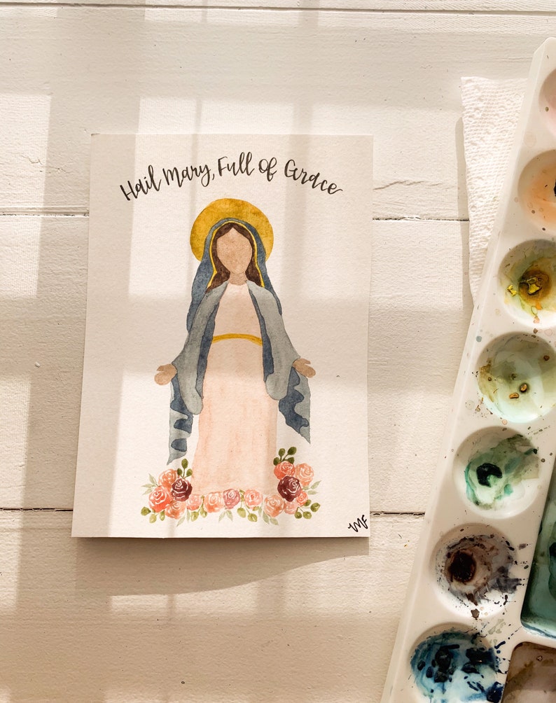 Mother Mary Original Watercolor Painting - Etsy