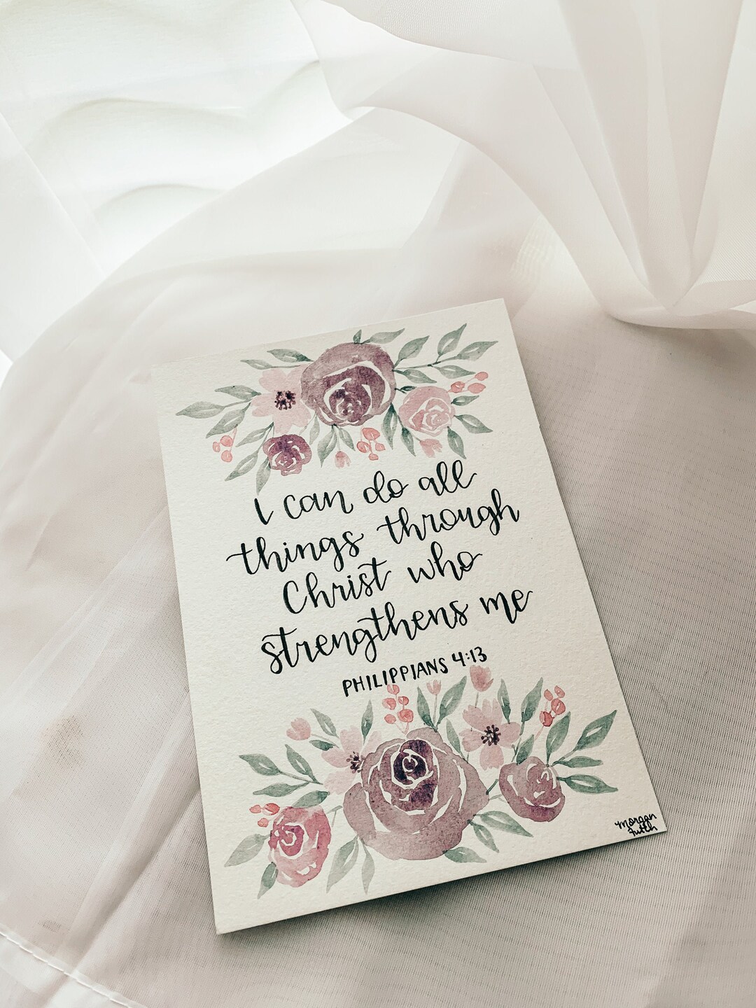 Purple Flower Bible Verse | Original Watercolor Painting - Etsy