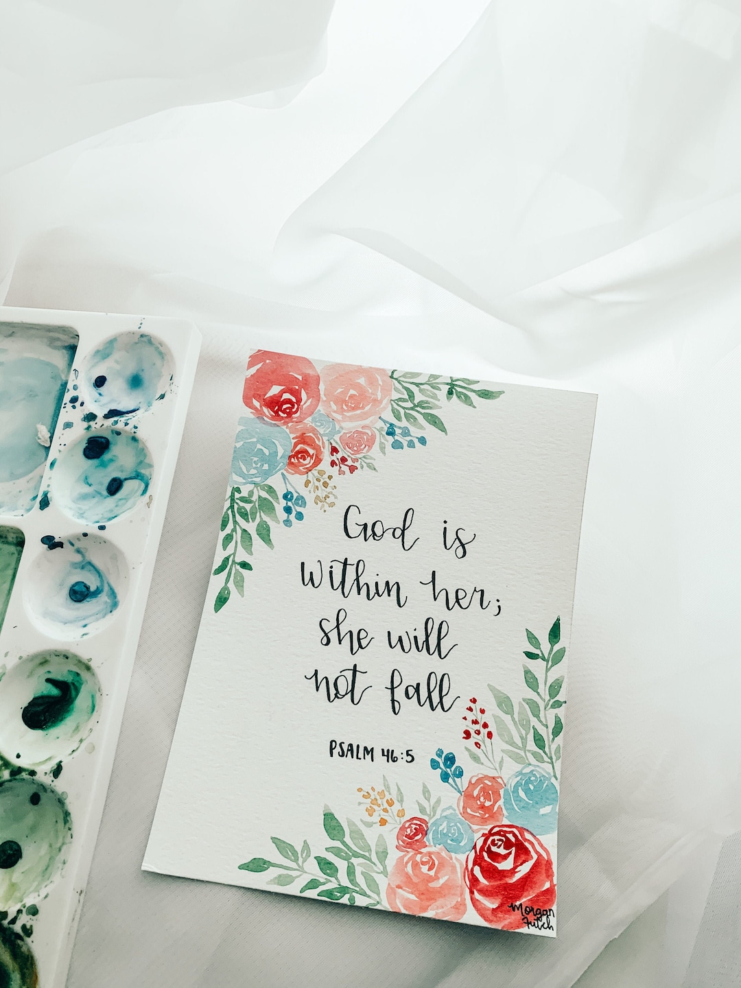 Corner Flower Bible Verse | Original Watercolor Painting - Etsy