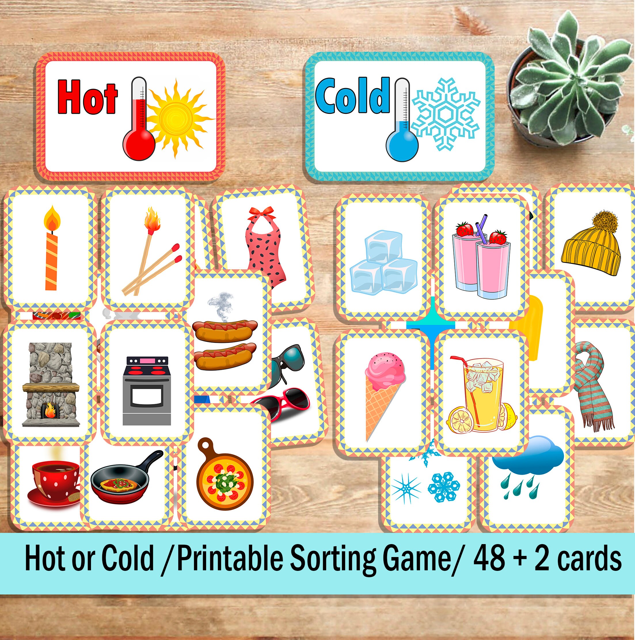 Hot and Cold Sorting Game Printable Homeschool Game | Etsy