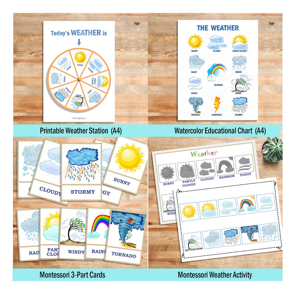 Montessori Weather Activity Set Busy Book Activity Pages | Etsy